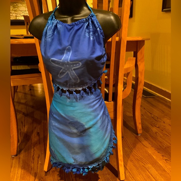rima | Swim | Vintage Rima Resort Wear Blue Tie Dye Halter Wrap Set Sz ...